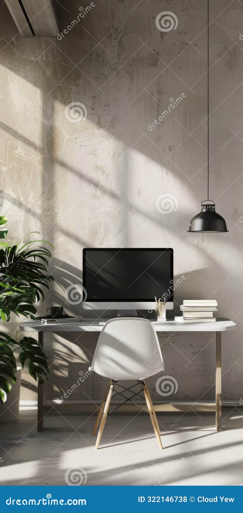 Minimal Office Setup with Plenty of Blank Space for Messaging. Stock ...