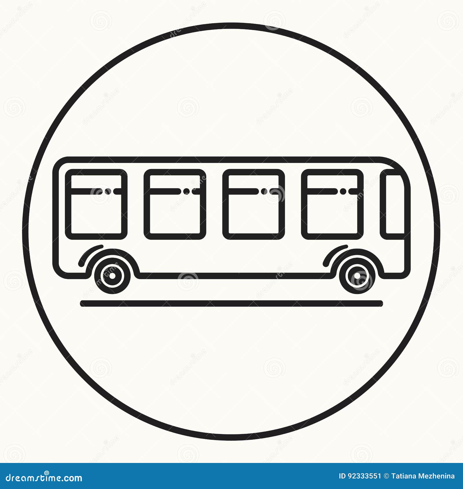 Minimal outline bus icon stock vector. Illustration of shuttle - 92333551