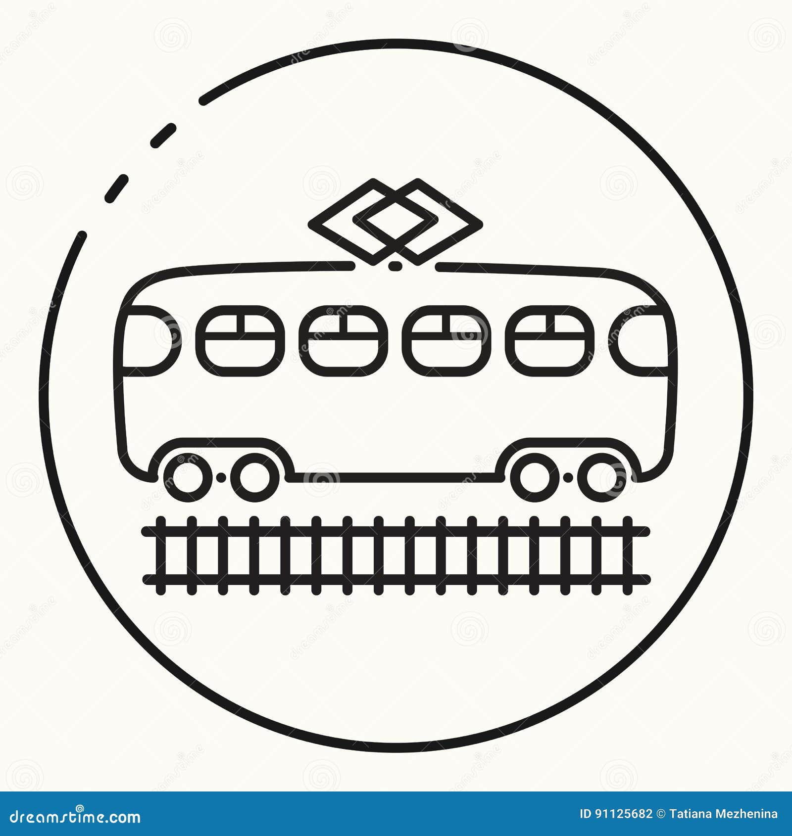 Minimal outline tram icon stock vector. Illustration of express - 91125682