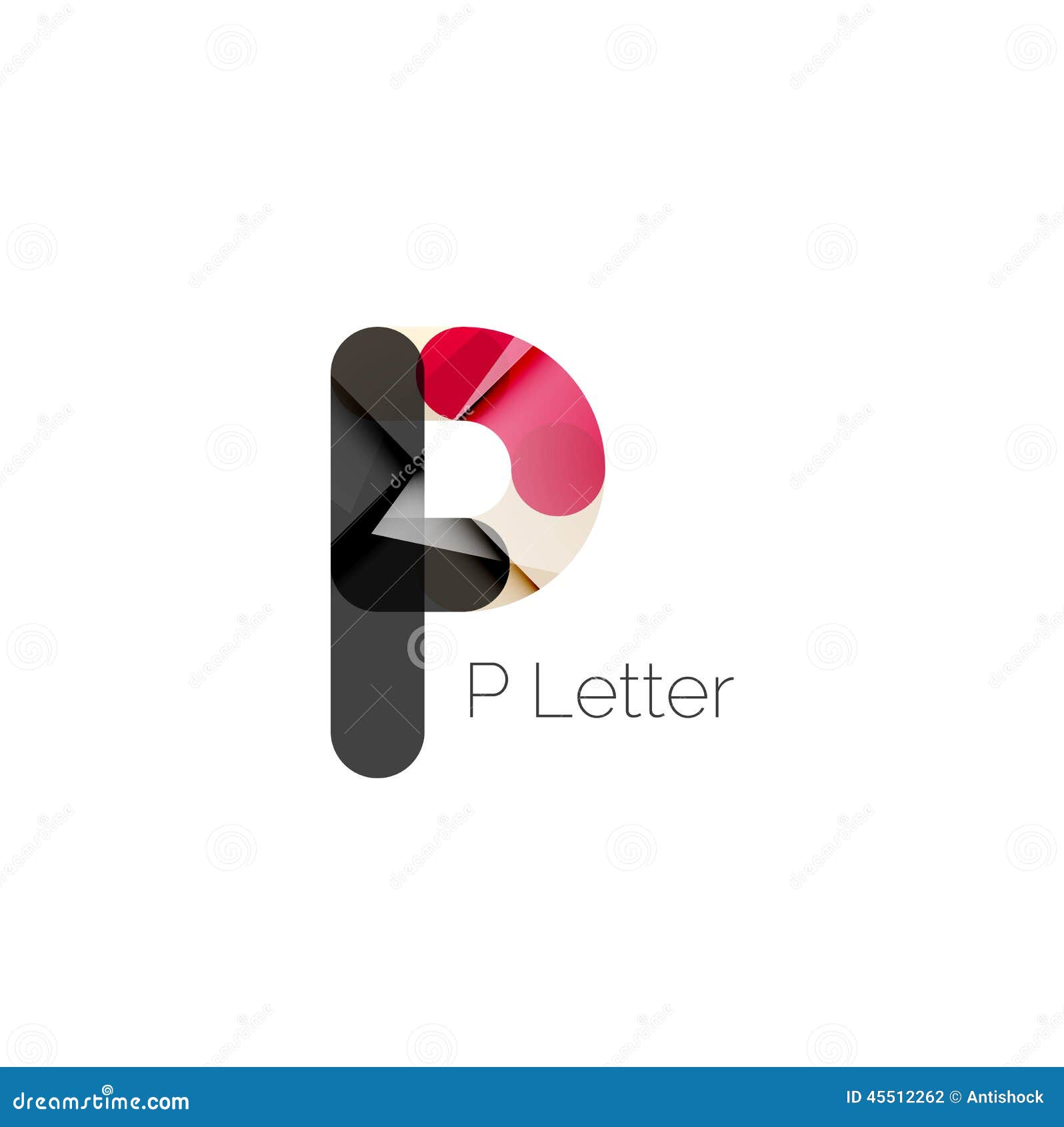 Minimal P Font or Letter Logo Design Stock Vector - Illustration of ...