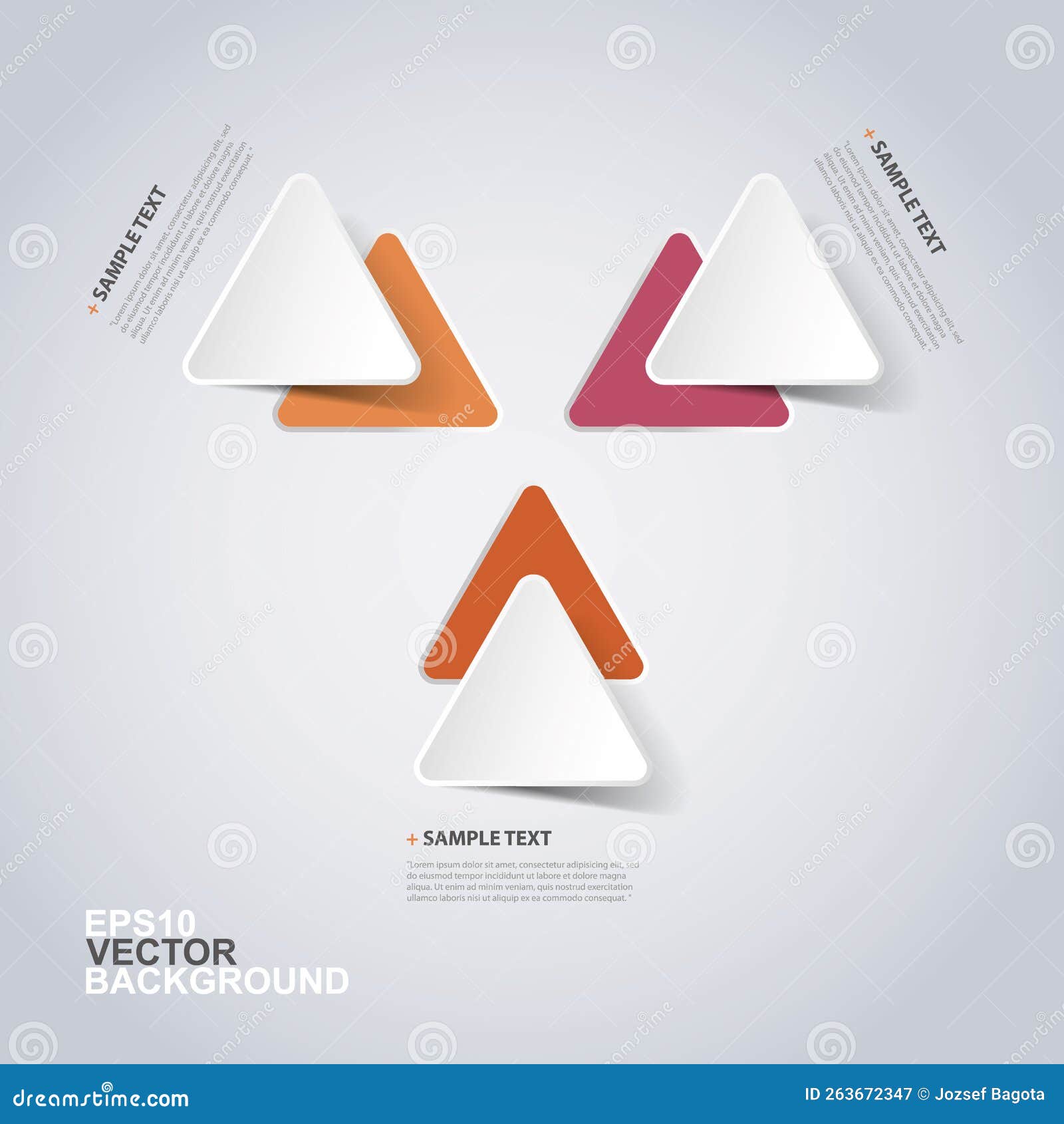 Minimal Paper Cut Infographics Design - Triangles Stock Vector ...