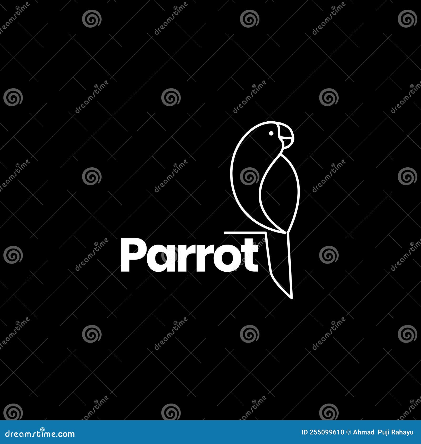 Minimal Parrot Lines Art Logo Design Stock Vector - Illustration of ...