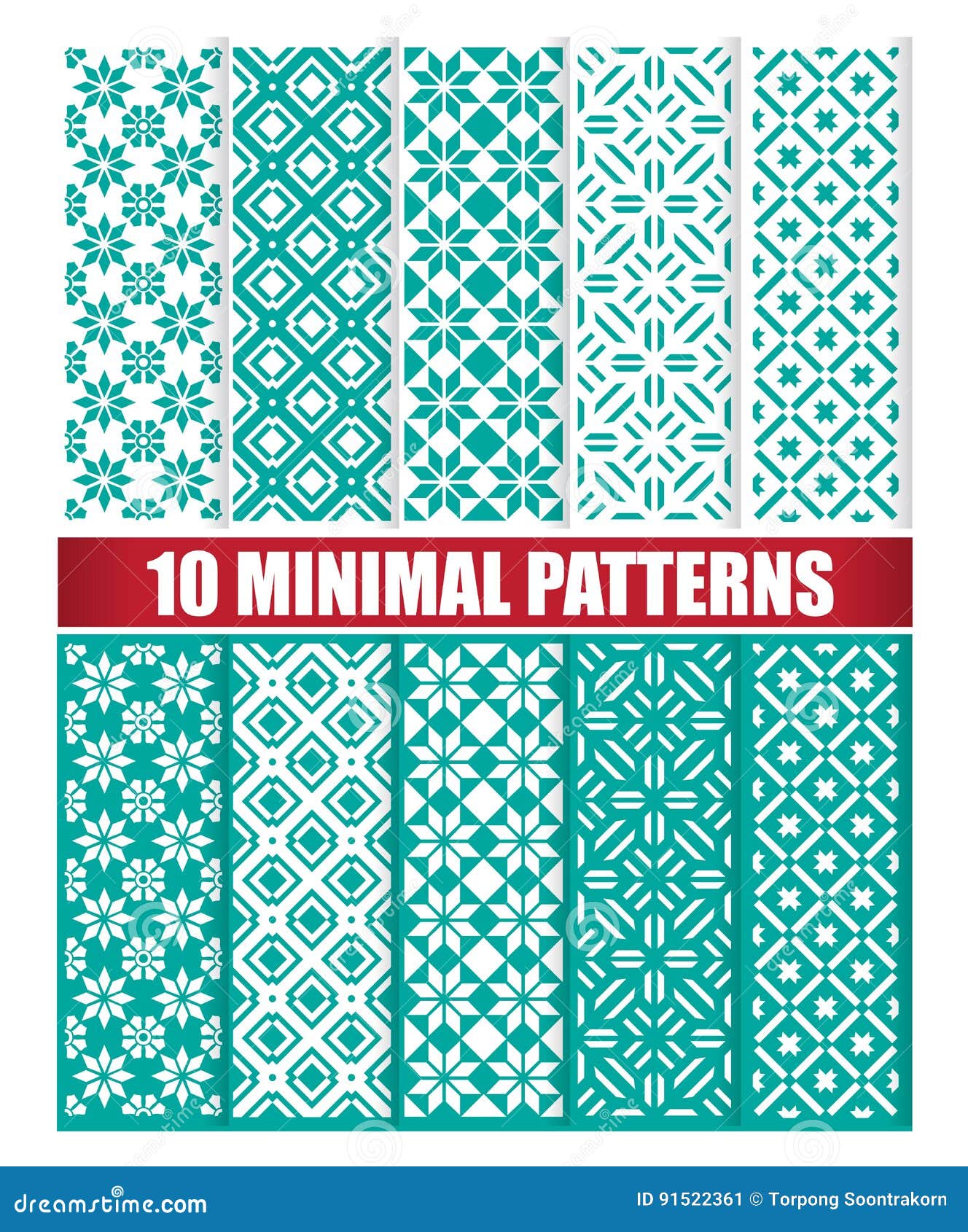Ten Minimal Patterns Cartoon Vector | CartoonDealer.com #91696237
