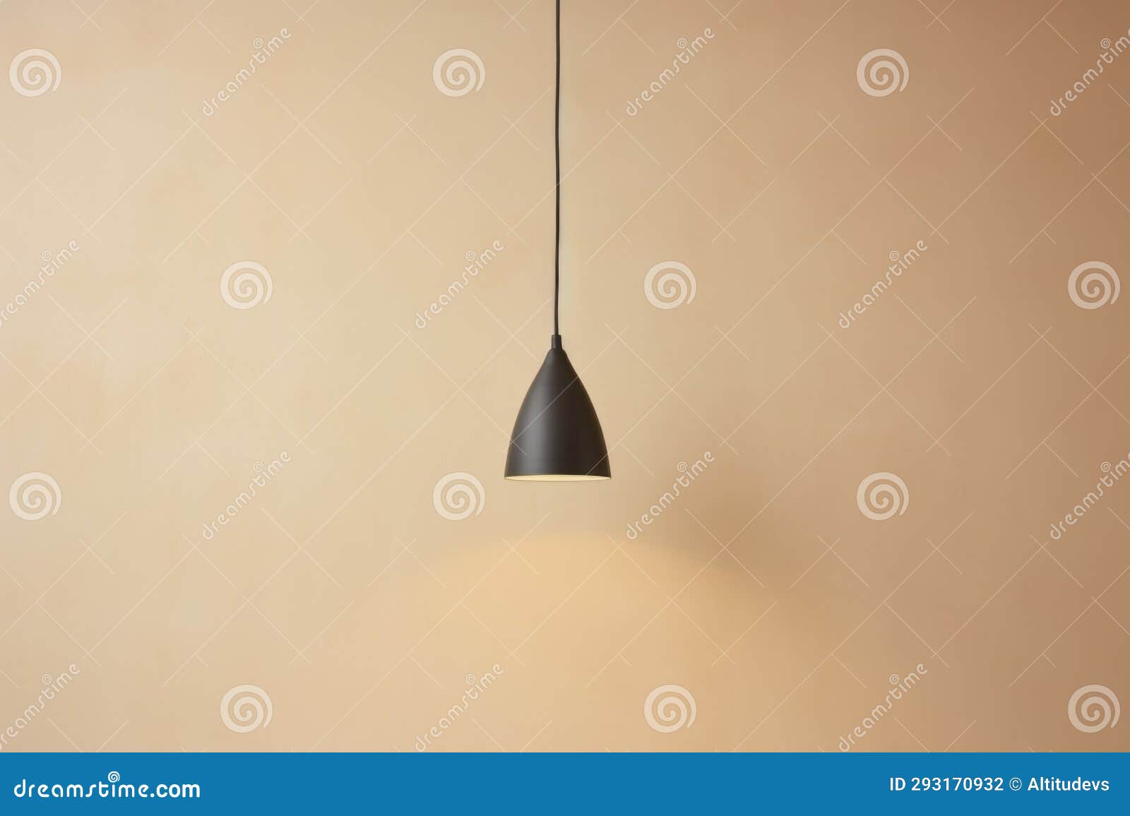 Minimal Pendant Light Fixture Against a Neutral Wall Stock Photo ...