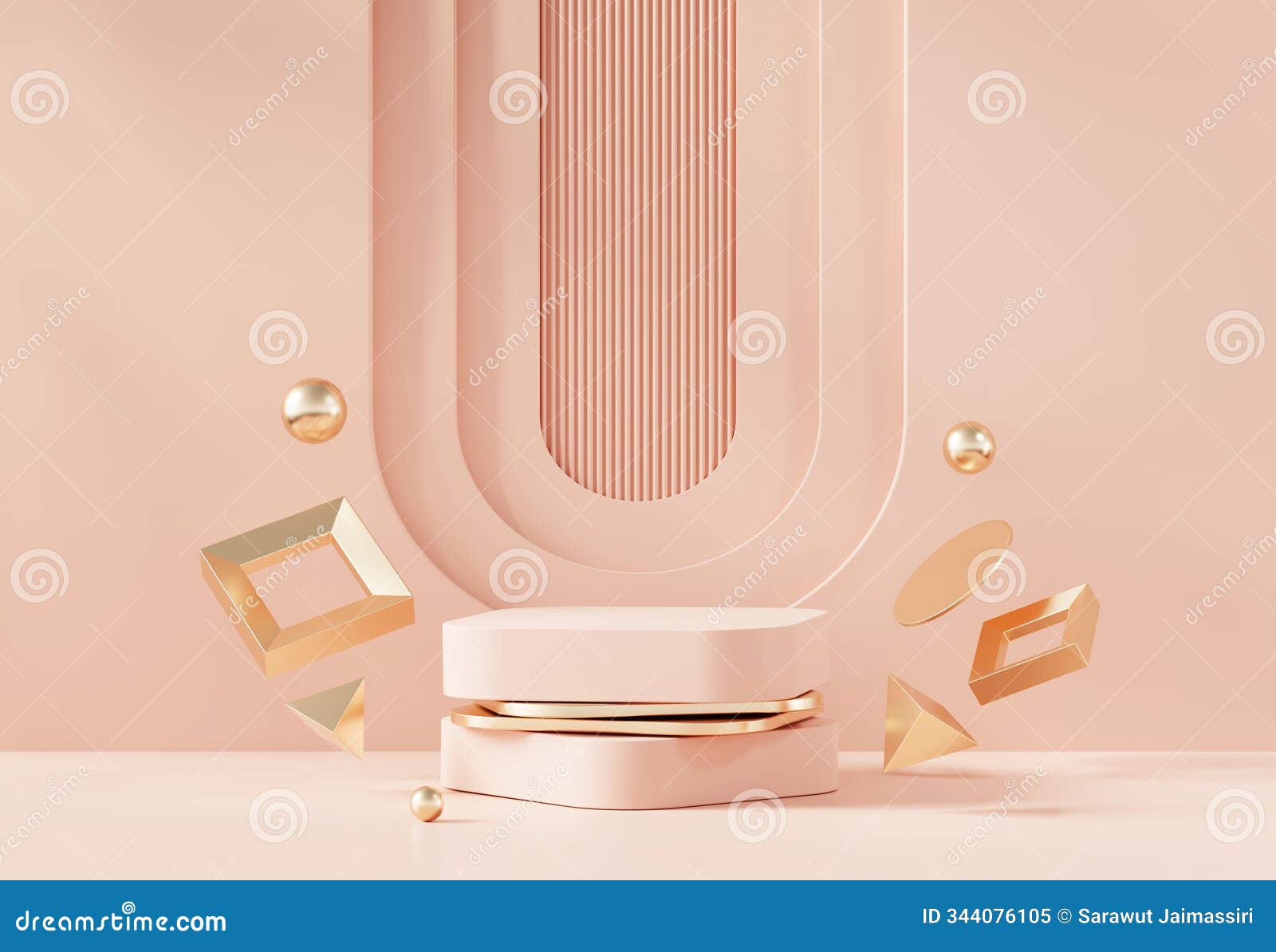 Minimal Pink Display Shelf Isolated On Pink Pastel Color Wall ...