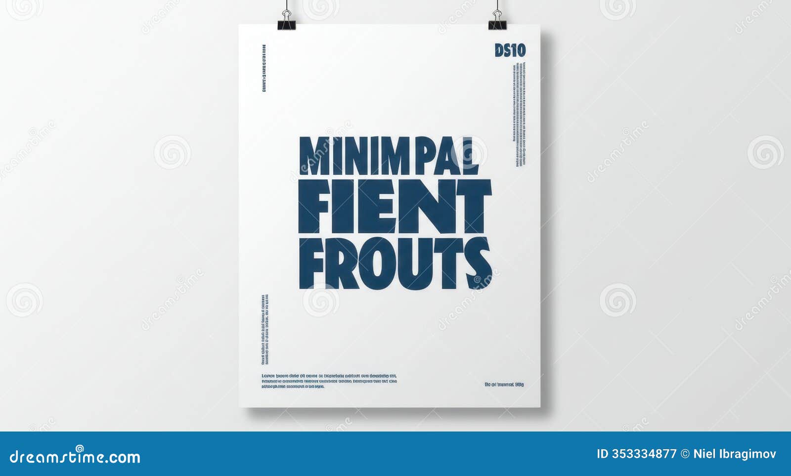 Minimal Poster Design with Bold Typography and White Background Stock ...