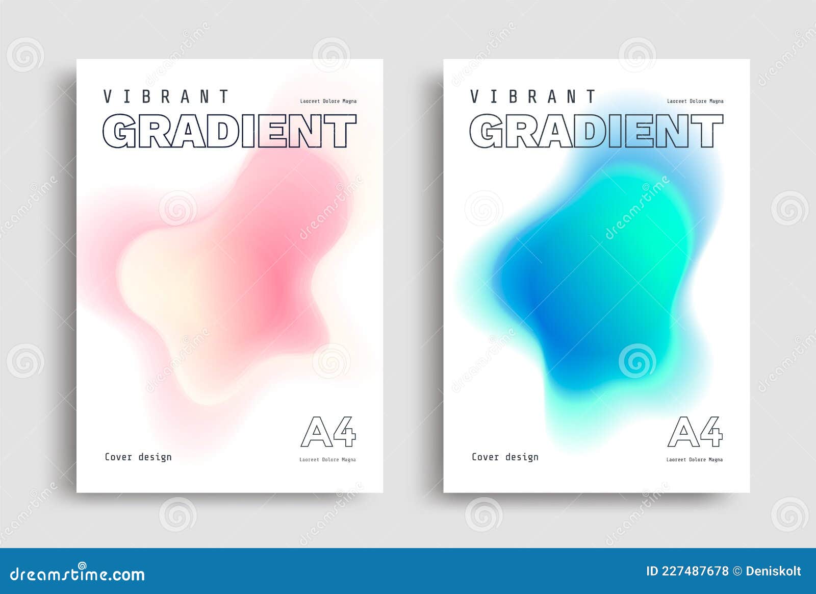 Minimal Poster Layout with Vibrant Gradient Blurs. Stock Vector ...