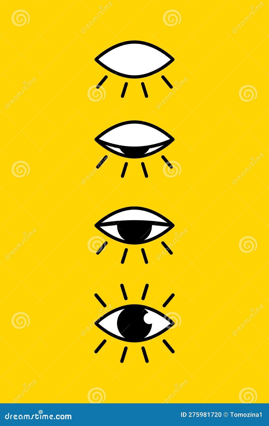 Minimal Poster Open and Closed Eye Stock Vector - Illustration of close ...