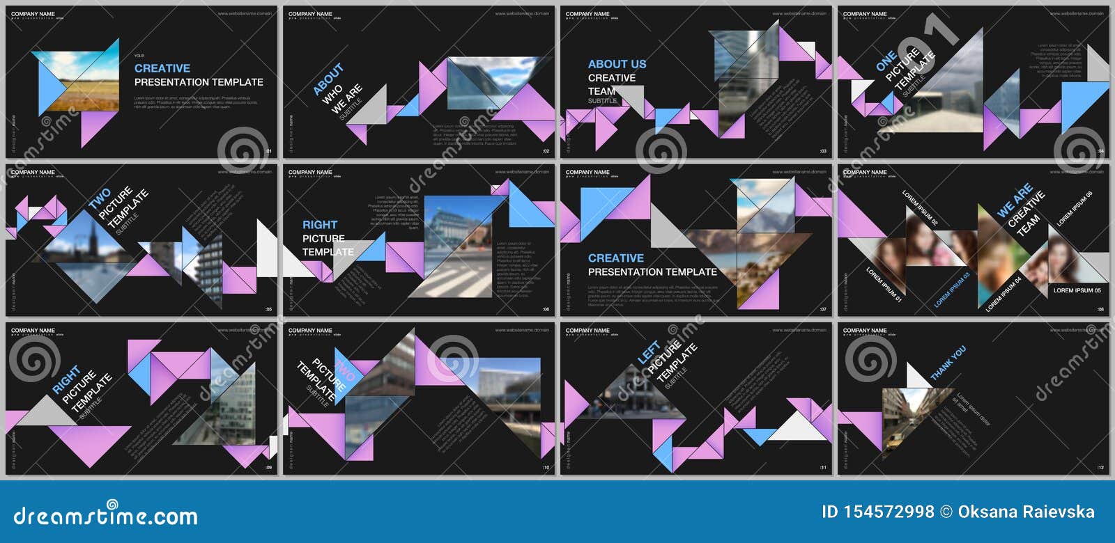 Minimal Presentations Design, Portfolio Vector Templates with Colorful ...