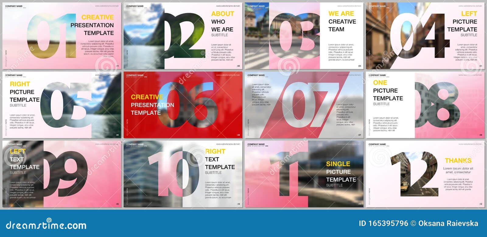 Minimal Presentations Design, Portfolio Vector Templates with Numbers ...