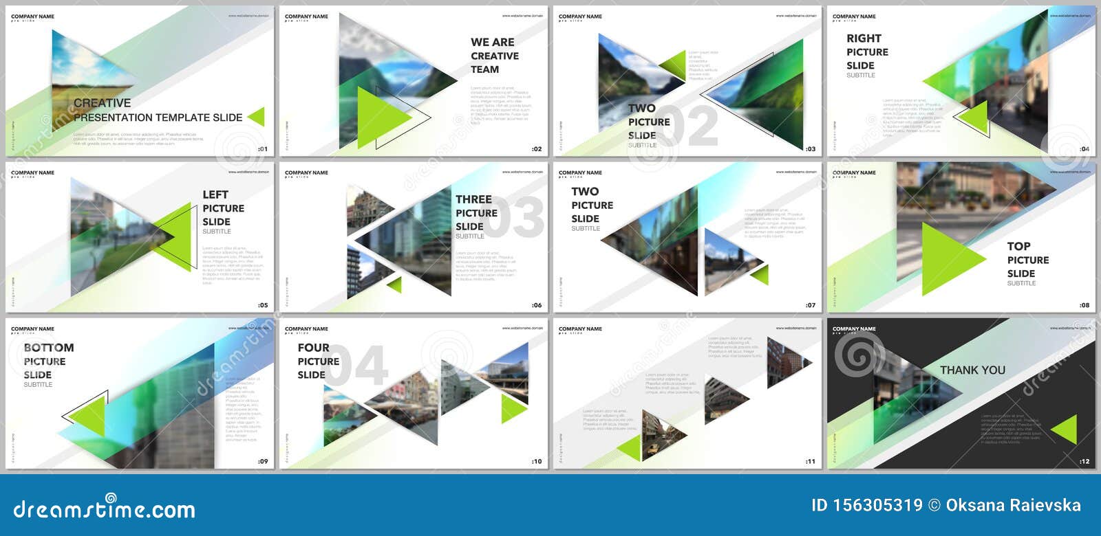 Minimal Presentations Design, Portfolio Vector Templates with Triangles ...