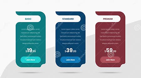 Minimal Pricing Comparison Table Ui Design Stock Vector - Illustration ...