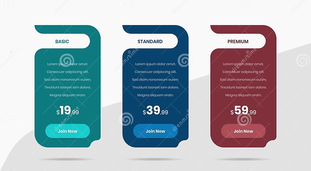 Minimal Pricing Comparison Table Ui Design Stock Vector - Illustration ...