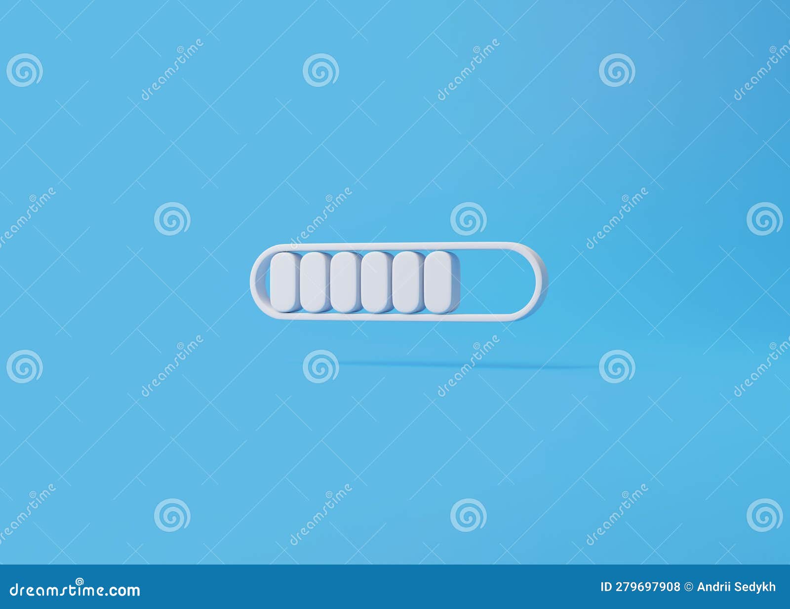 Minimal Progress Bar Part Symbol on Blue Background Stock Illustration ...