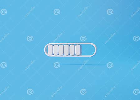 Minimal Progress Bar Part Symbol on Blue Background Stock Illustration ...