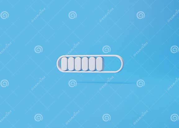 Minimal Progress Bar Part Symbol on Blue Background Stock Illustration ...