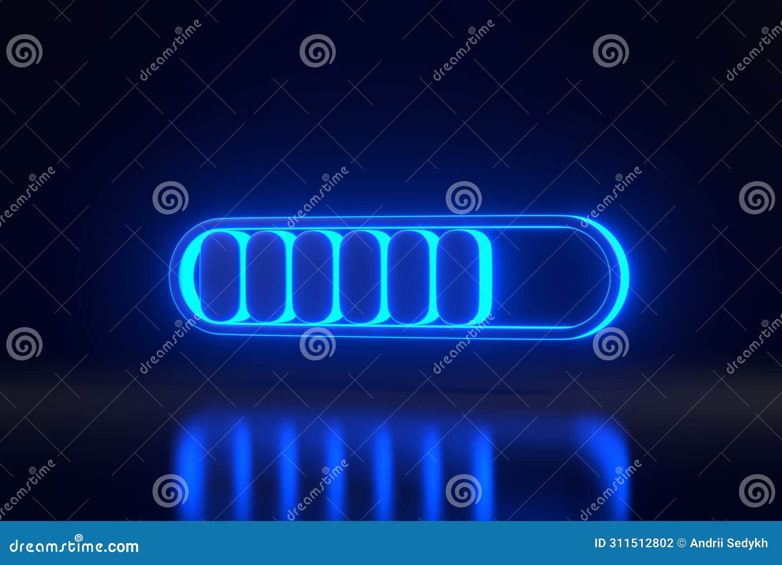 Minimal Progress Bar Part Symbol With Bright Glowing Futuristic Orange ...