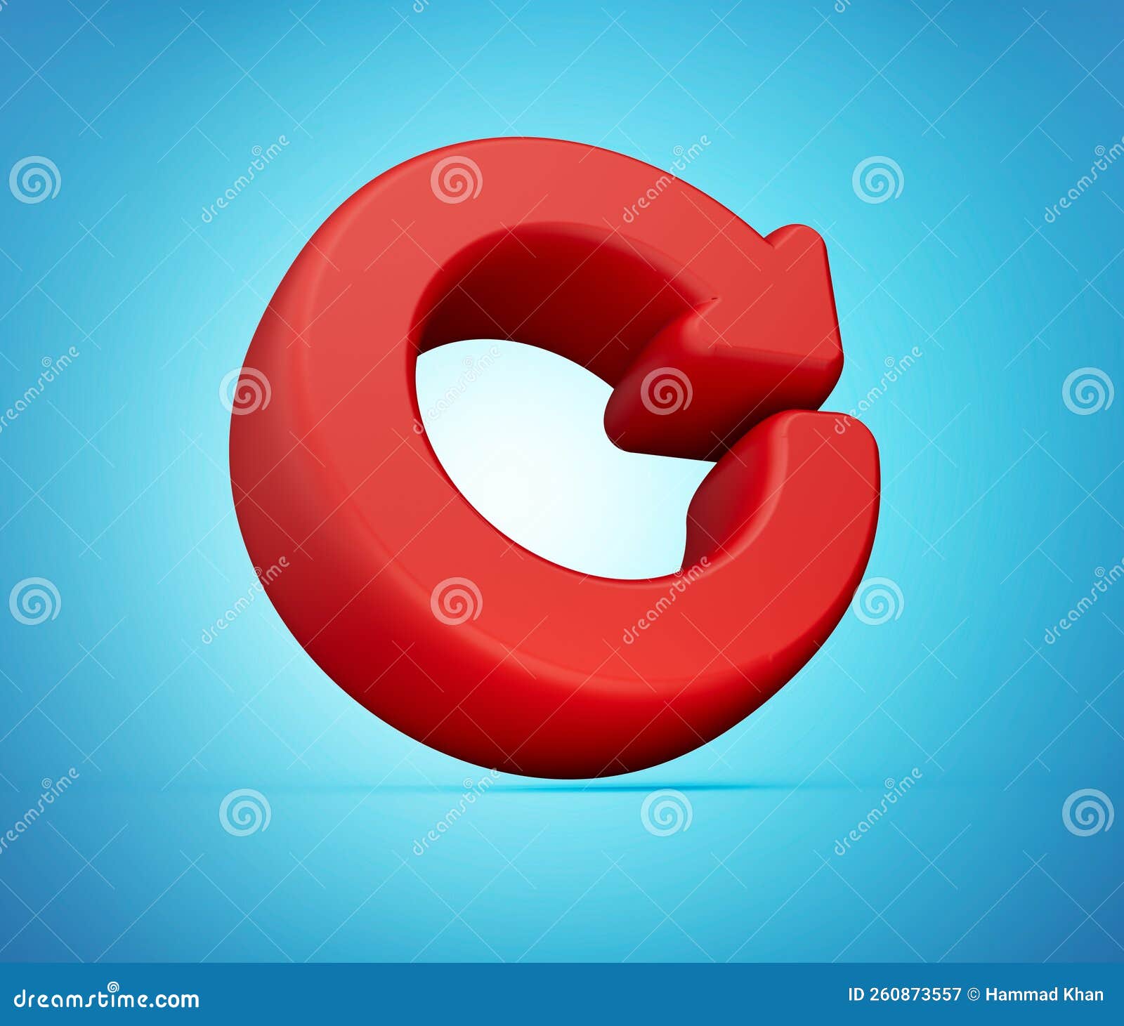 Minimal Red Refresh Symbol On White Background. 3d Illustration Stock ...