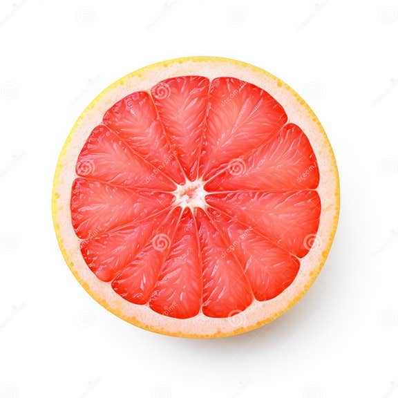 Minimal Retouched Fresh Grapefruit on White Background Stock ...