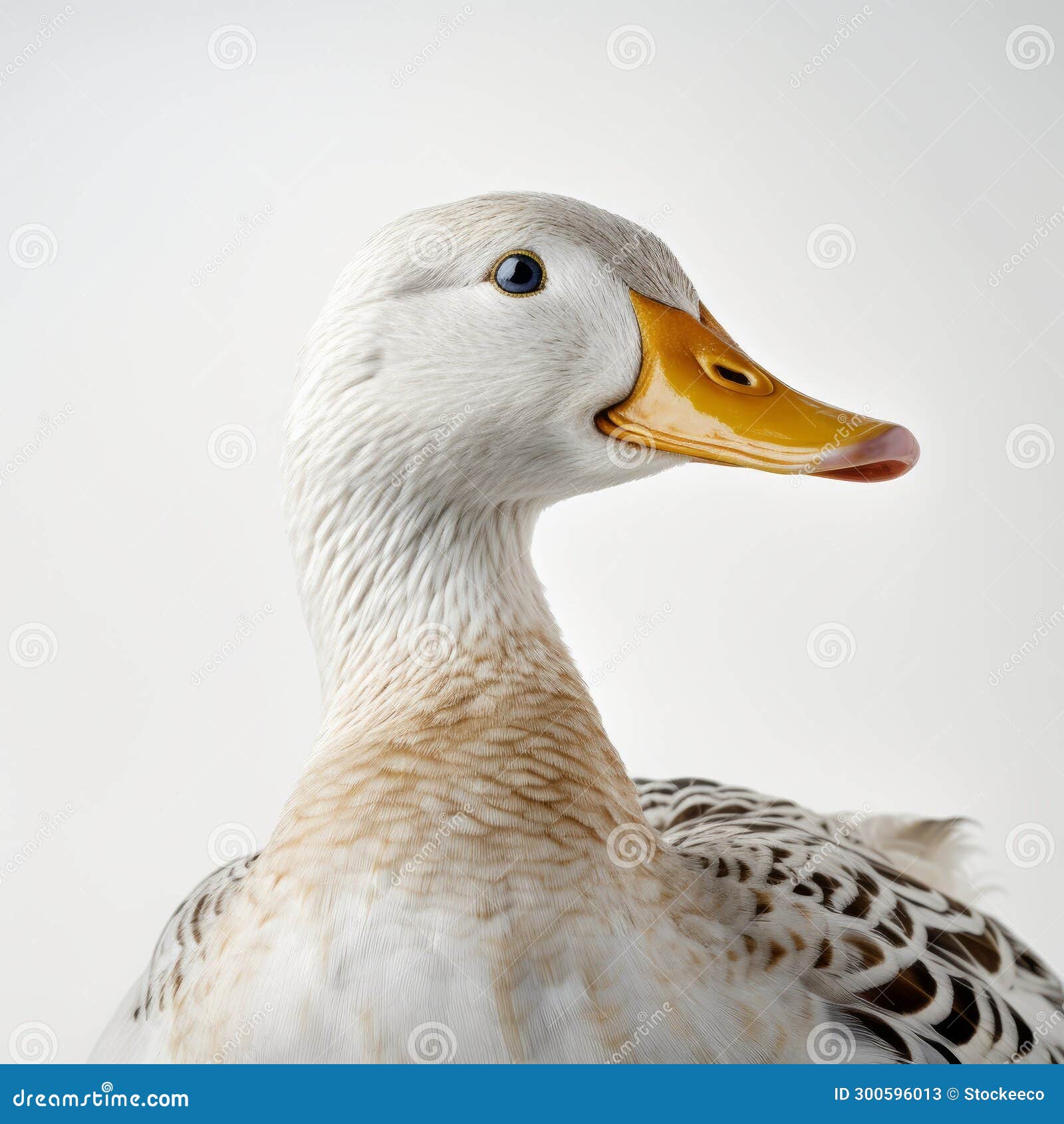 Minimal Retouched Head Shot of Duck with Densely Patterned Imagery ...