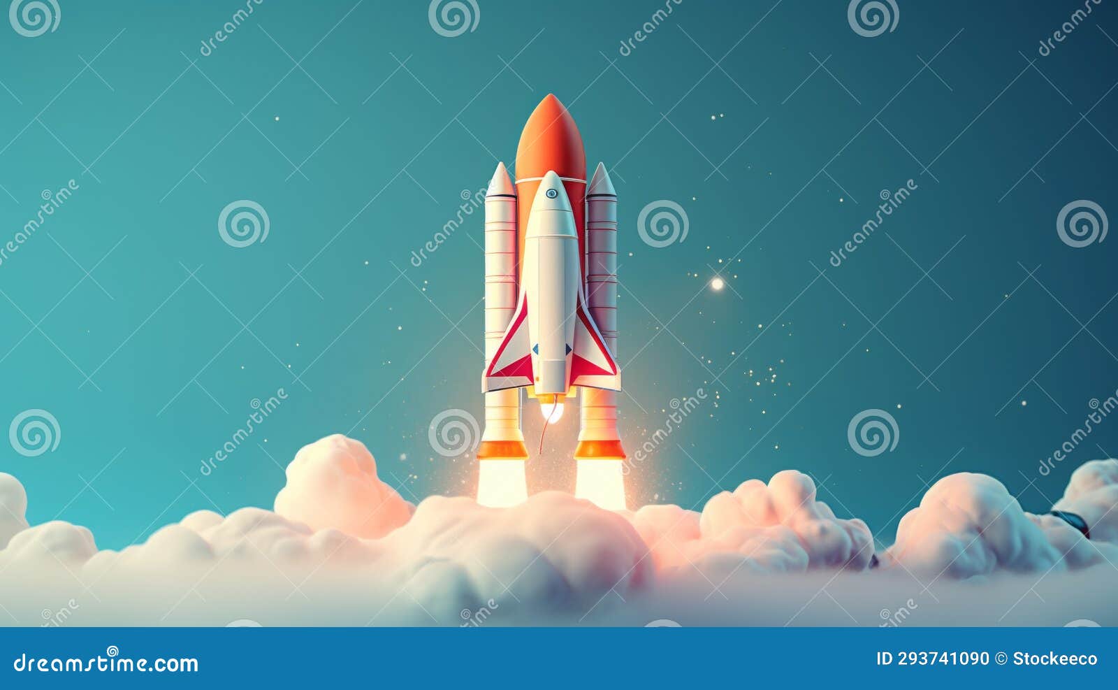 Minimal Rocket in Hyperrealistic Style: Award-winning 3d Illustration ...