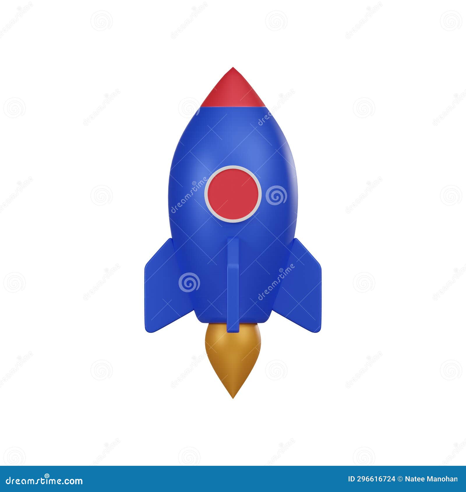 Minimal Rocket Launch Icon for Website and App. 3d Render Isolated ...