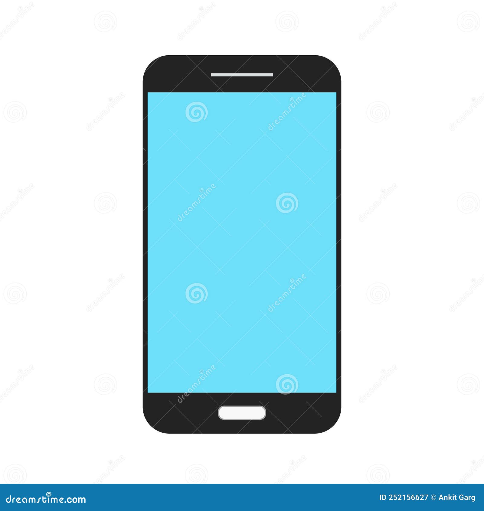 Minimal Round Corner Smartphone Mobile Icon Illustration Clip Art ...