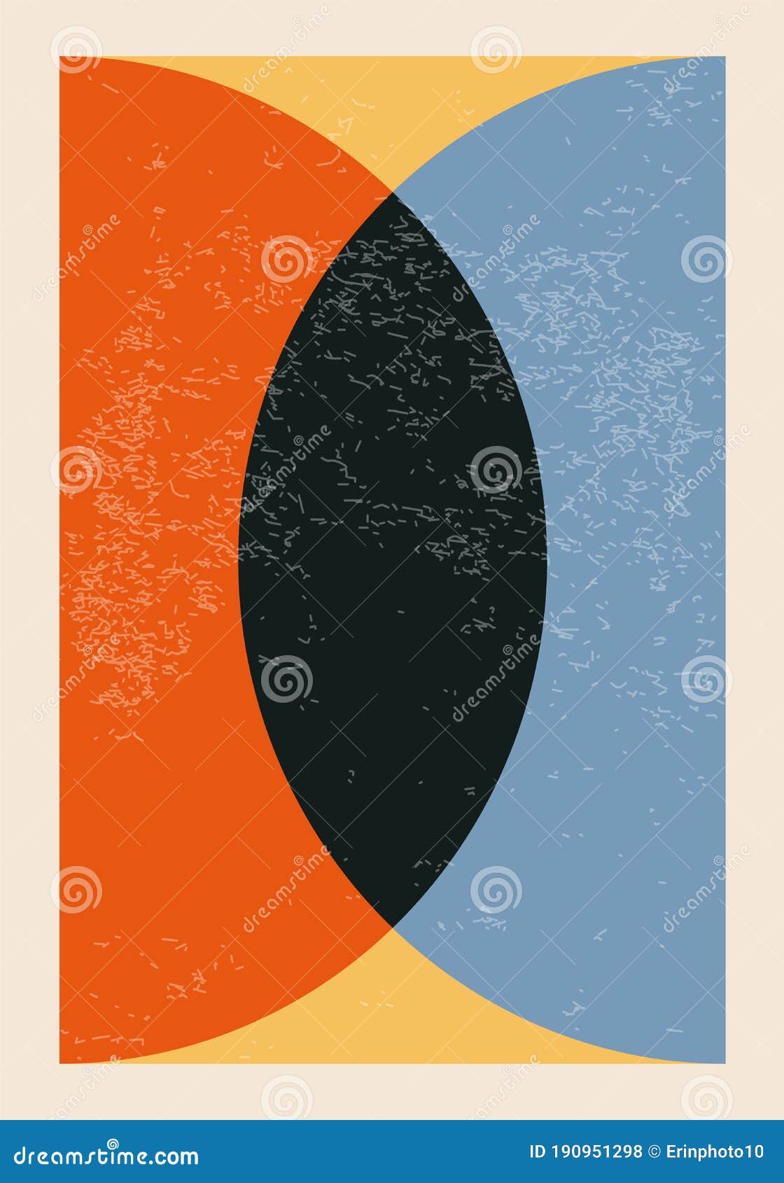 Minimal 20s Geometric Design Poster, Vector Template with Primitive ...