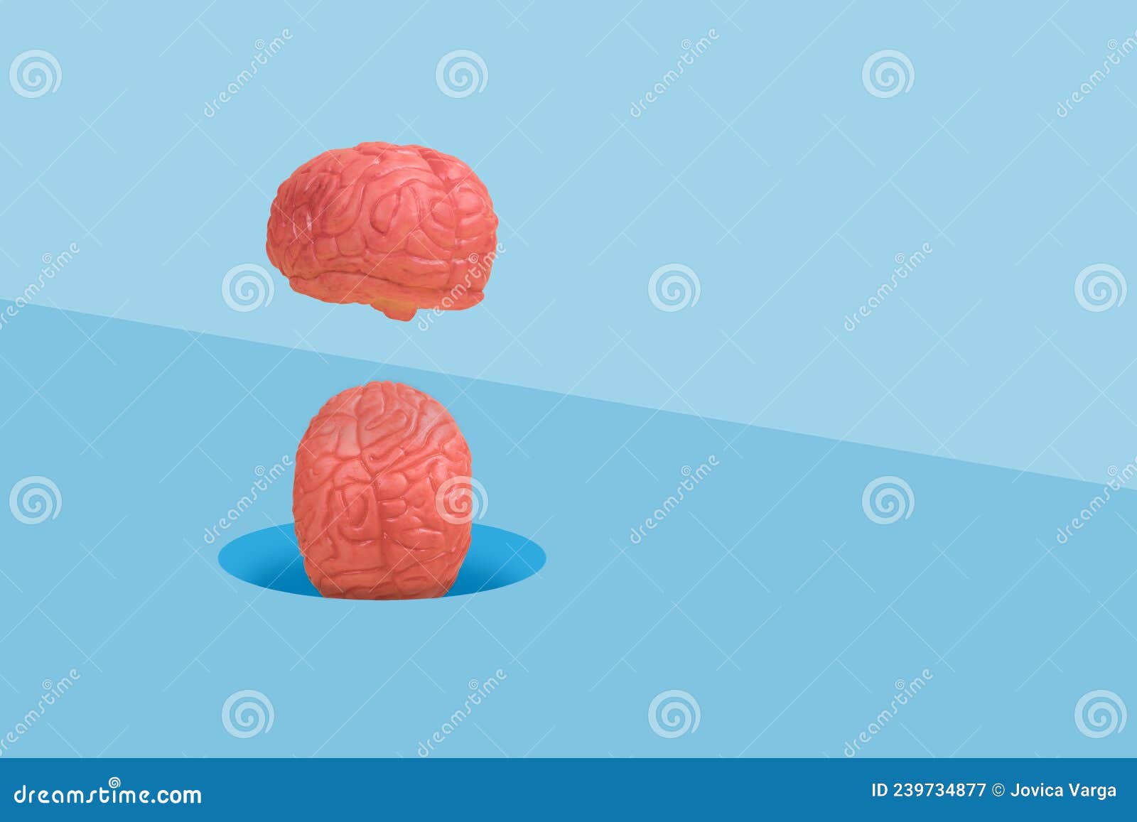 Minimal Scene with a Human Brains Falling into a Hole in the Floor ...
