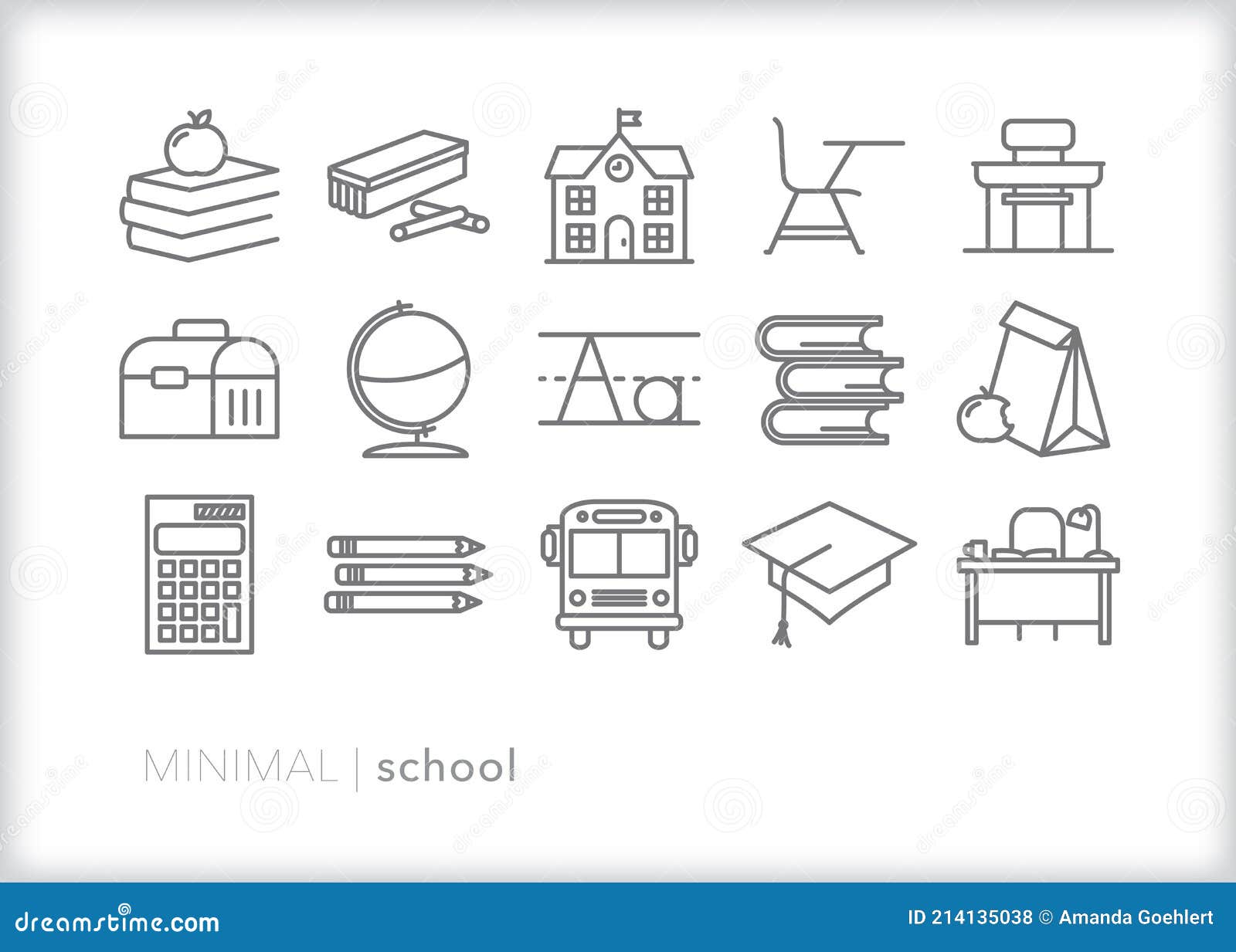 School Icons for Primary and Secondary Education Stock Vector ...