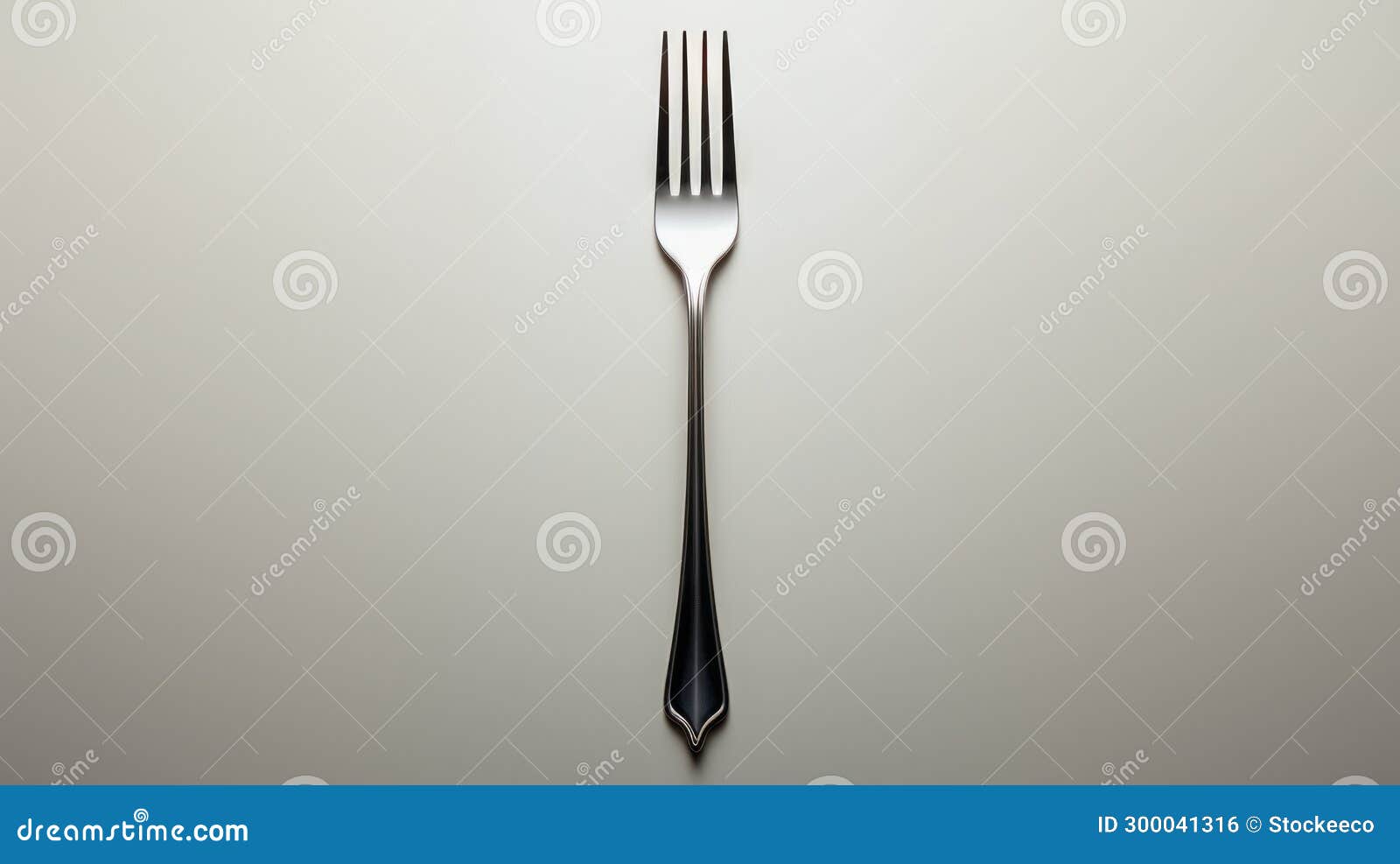 Minimal Sculpture: Dark Silver and Black Fork Isolated on White ...