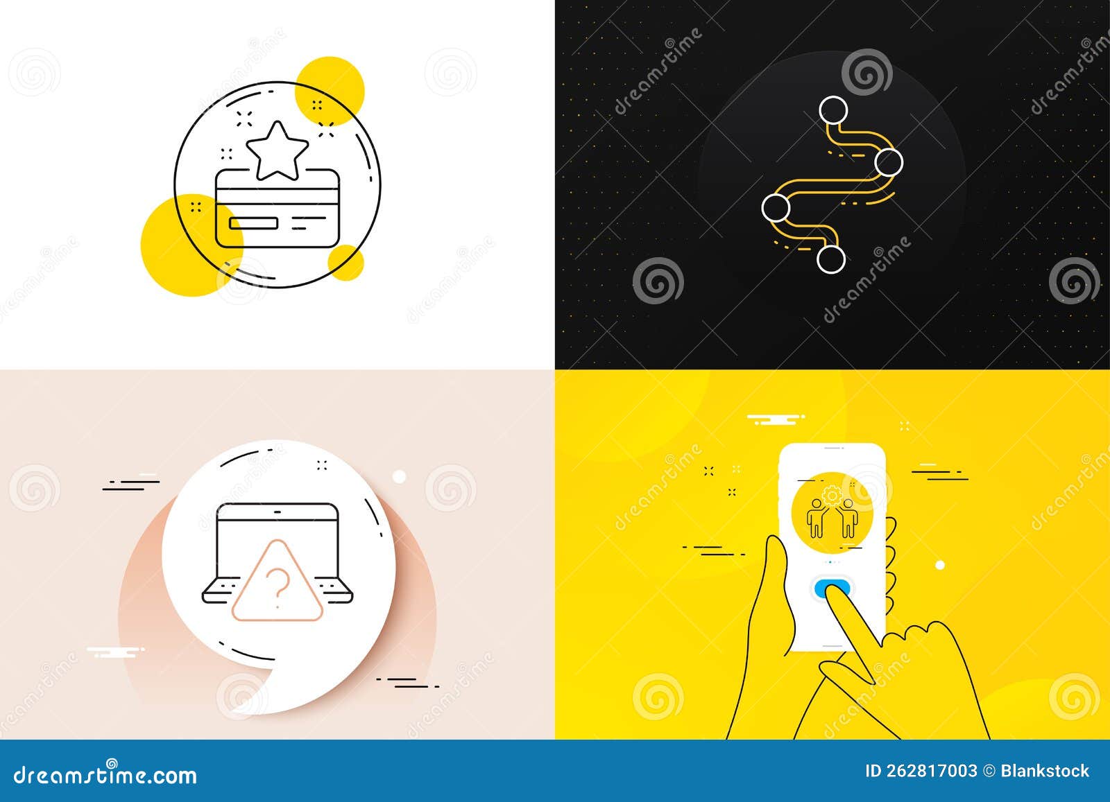 Minimal Set of Employees Teamwork, Online Question and Timeline Line ...