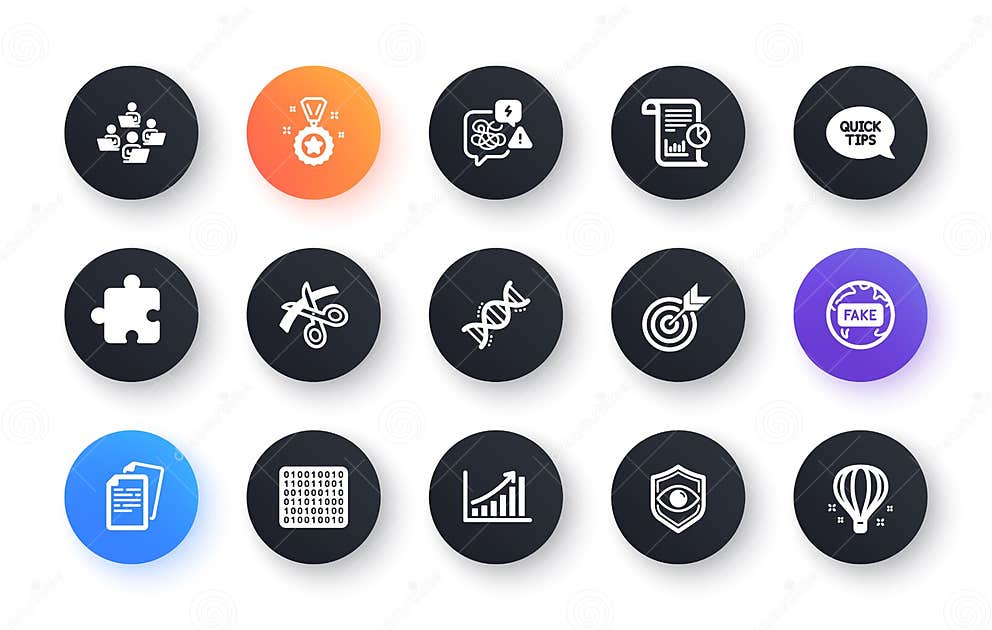 Minimal Set of Scissors, Documents and Graph Chart Flat Icons for Web Development. for Design ...