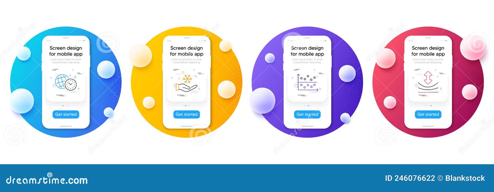 Minimal Set of Time Management, Freezing and Dot Plot Line Icons for Web Development. for Design ...