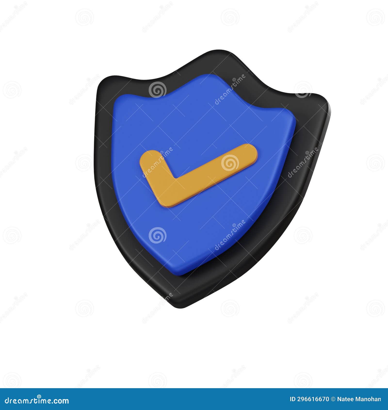 Minimal Shield Verified User Icon. 3d Render Isolated Illustration ...