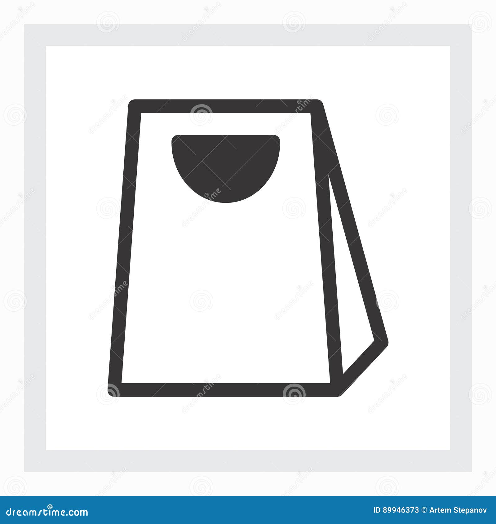 Minimal Shopping Bag Icon stock vector. Illustration of pack - 89946373