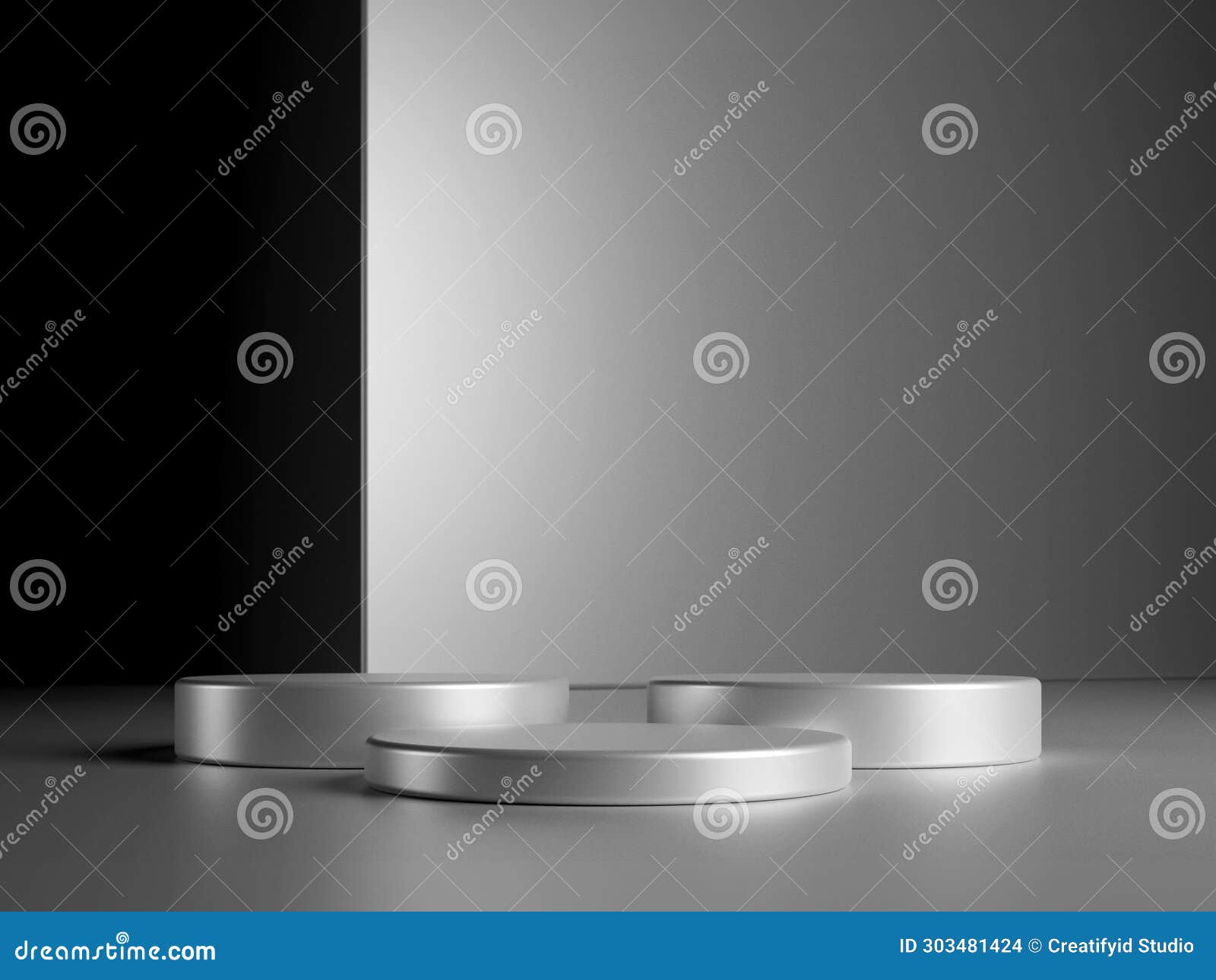 Minimal Silver Podium Product Presentation on Silver Background Stock ...