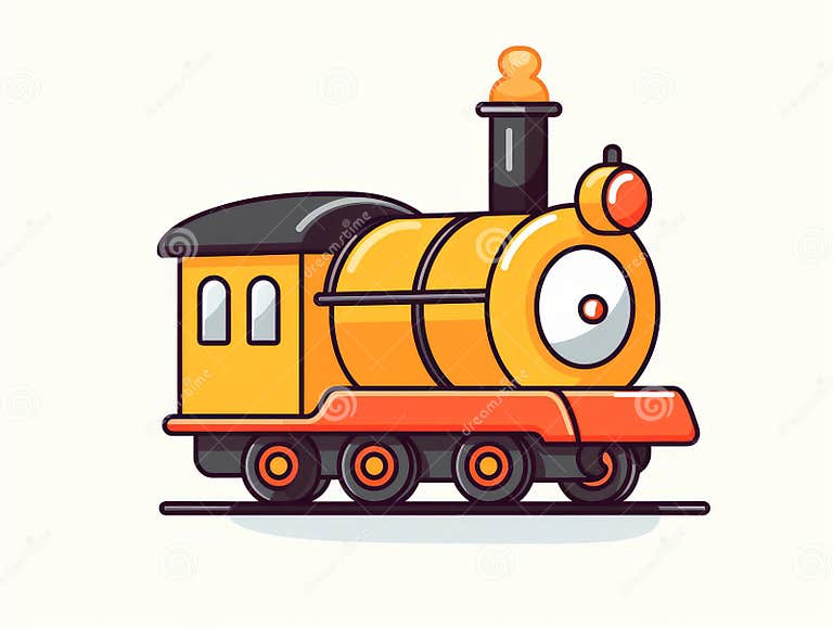 Minimal Simple Hand-Drawn Train Illustration AI Generated Stock ...