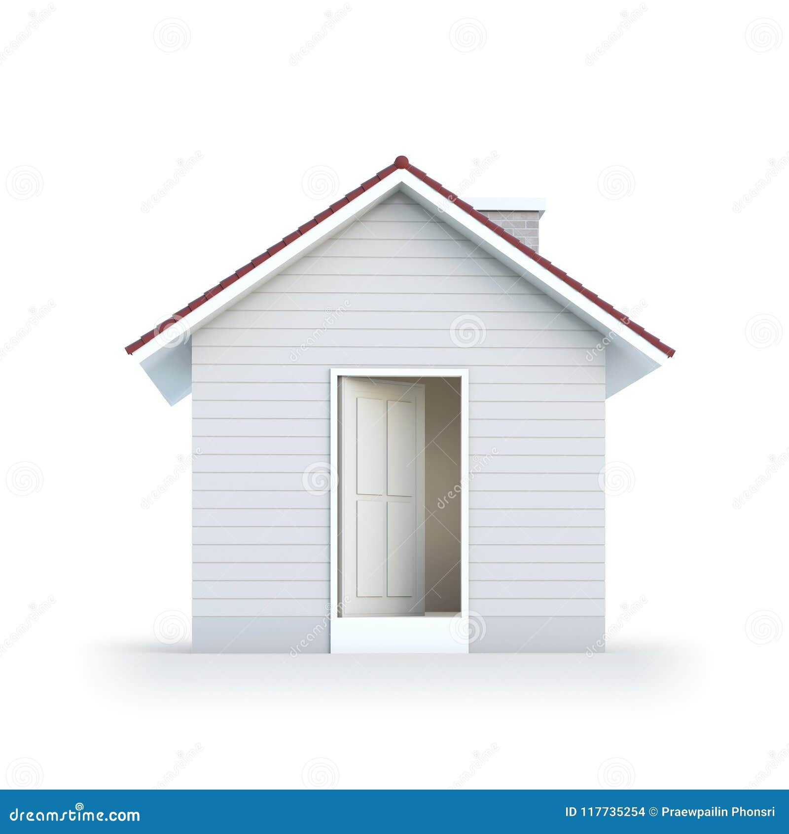 Minimal Simple House Isolated on White Background. Stock Illustration ...