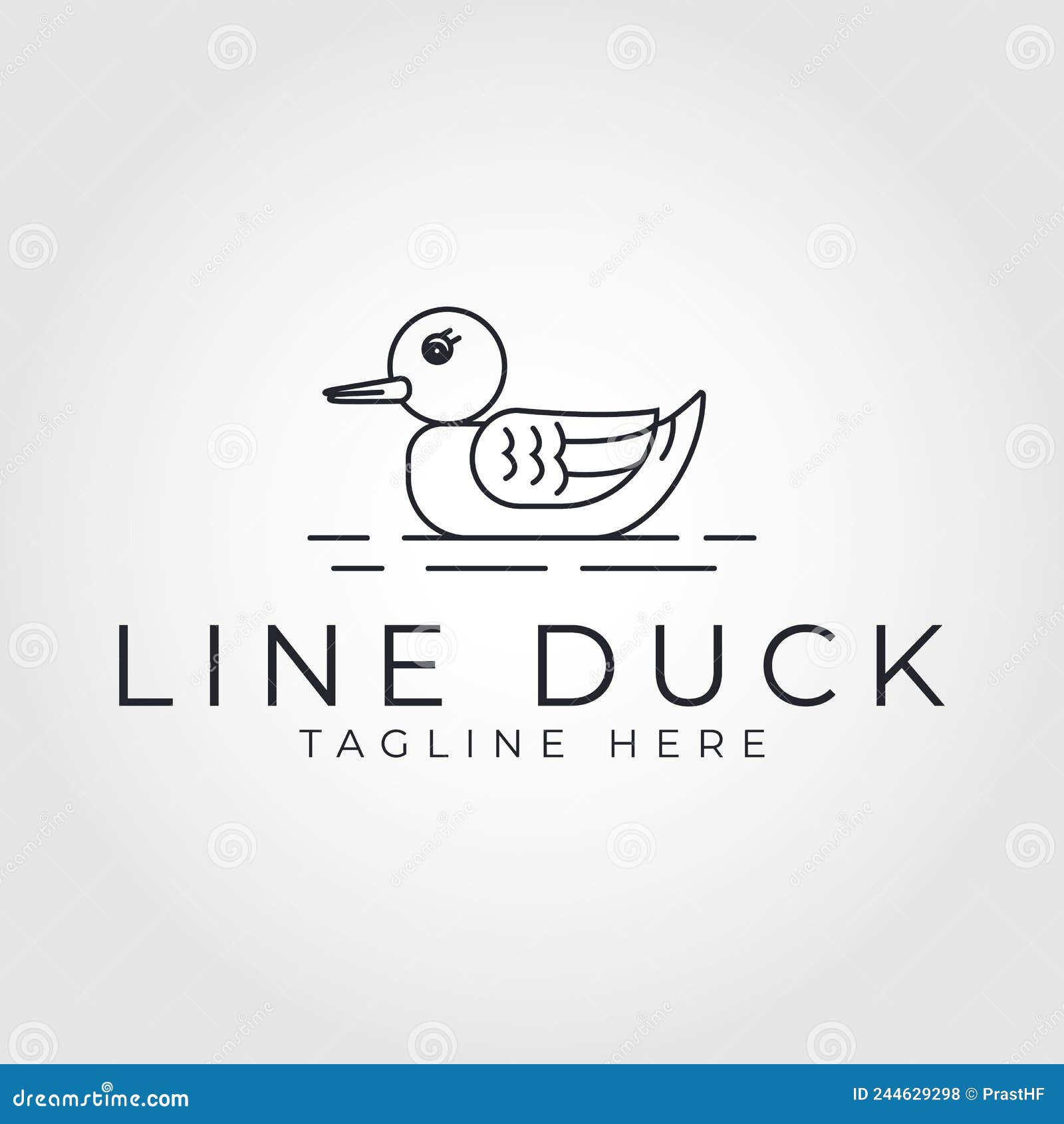Minimal and Simple Line Duck Logo Vector Icon Design Stock Vector ...