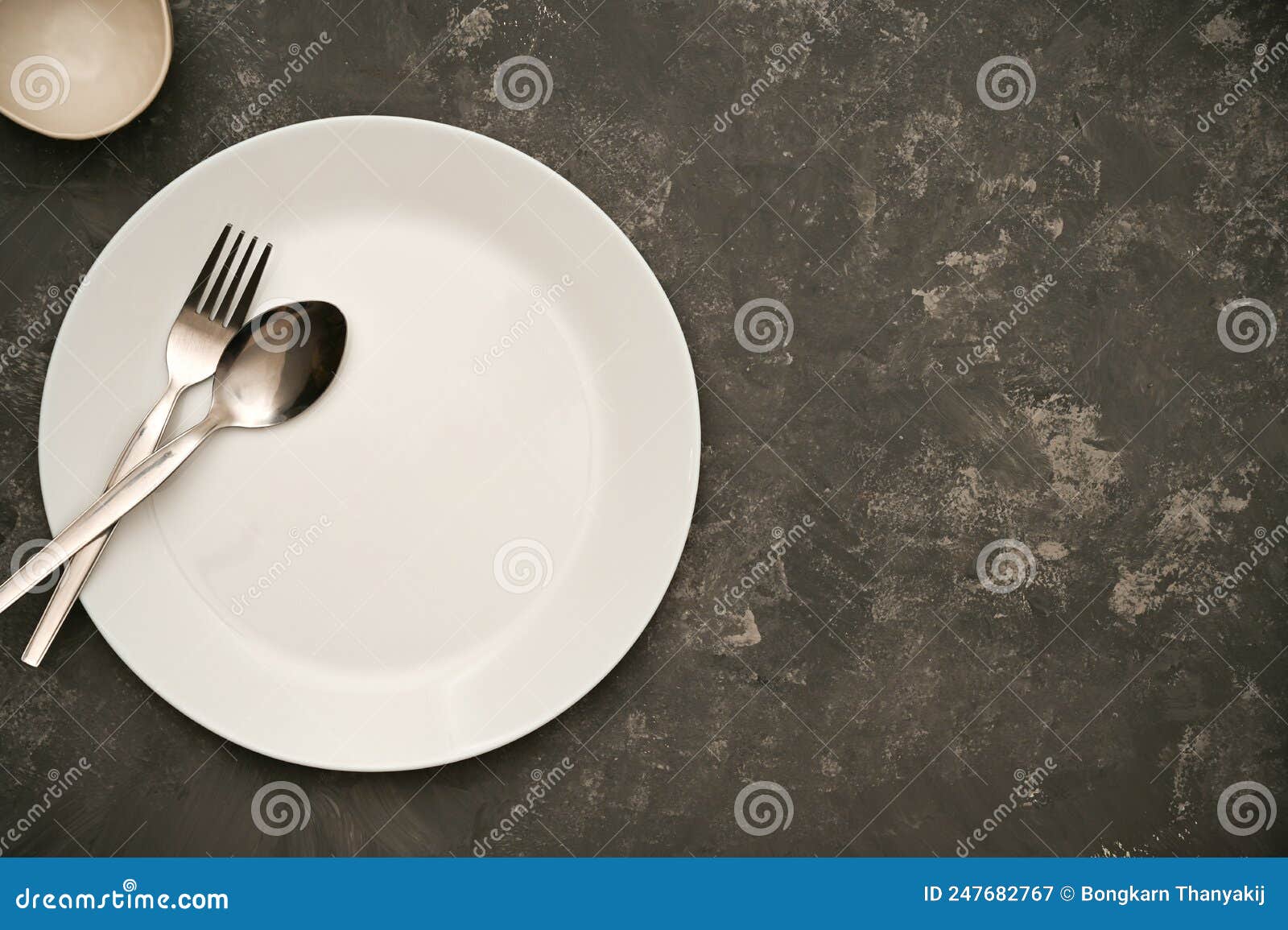 Minimal Simple Restaurant Dining Table Setting with Empty White and ...