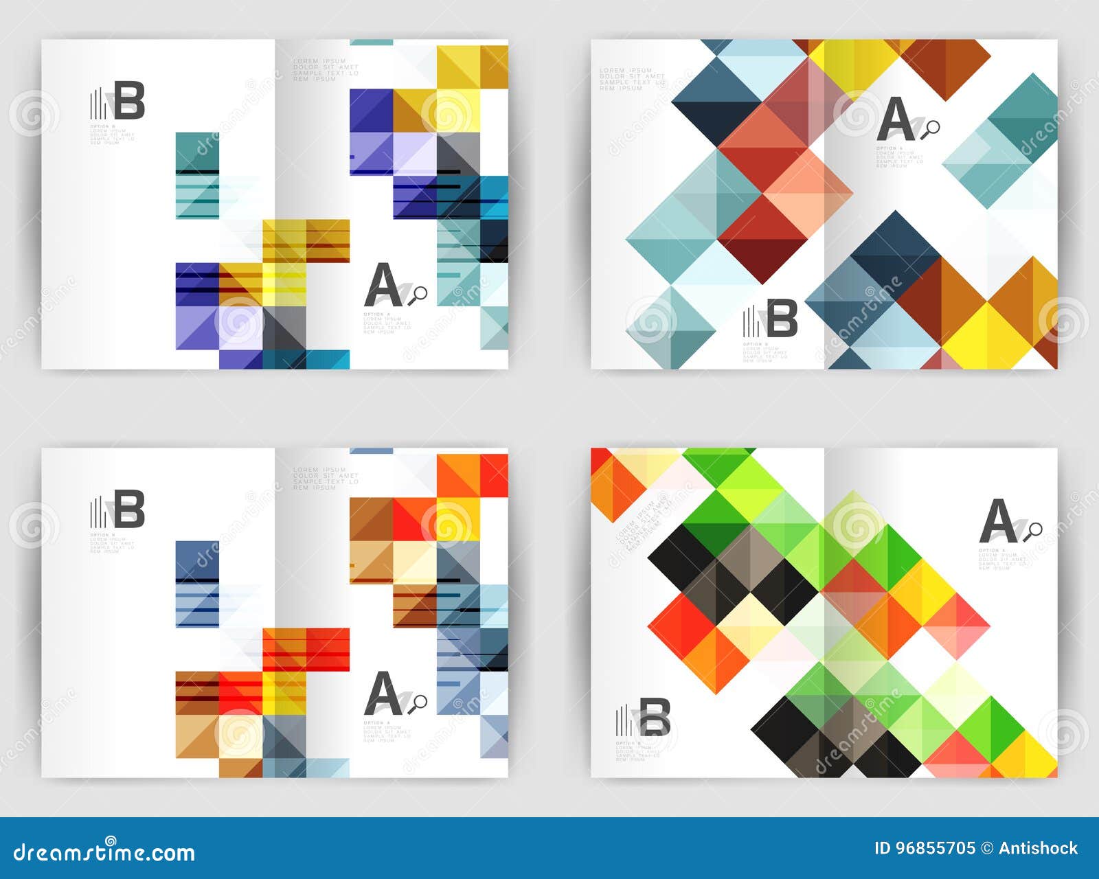 Minimal Square Mosaic Cover Design Templates Stock Vector ...