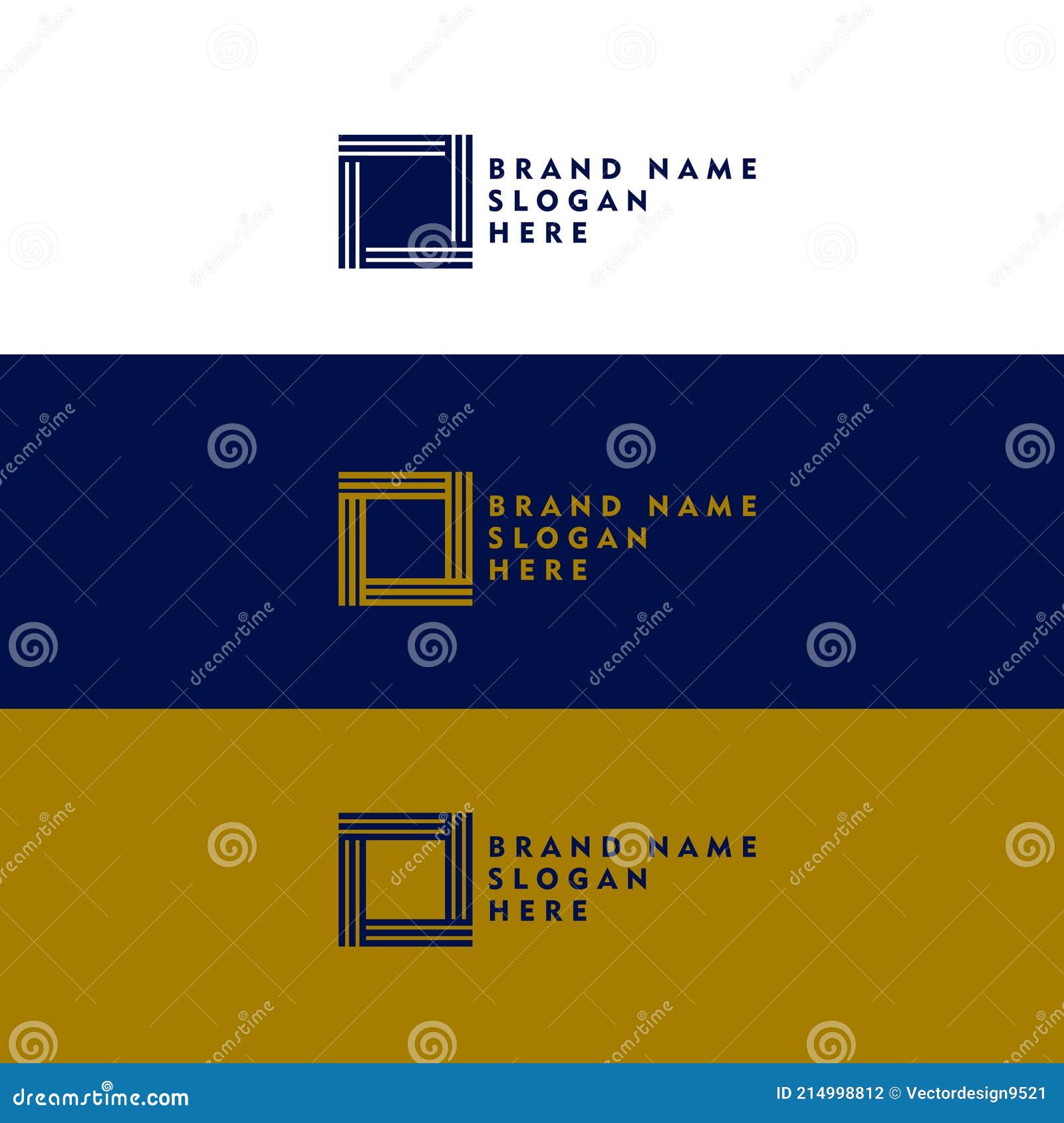 Minimal Square Shape Logo Design Concept Stock Vector - Illustration of ...