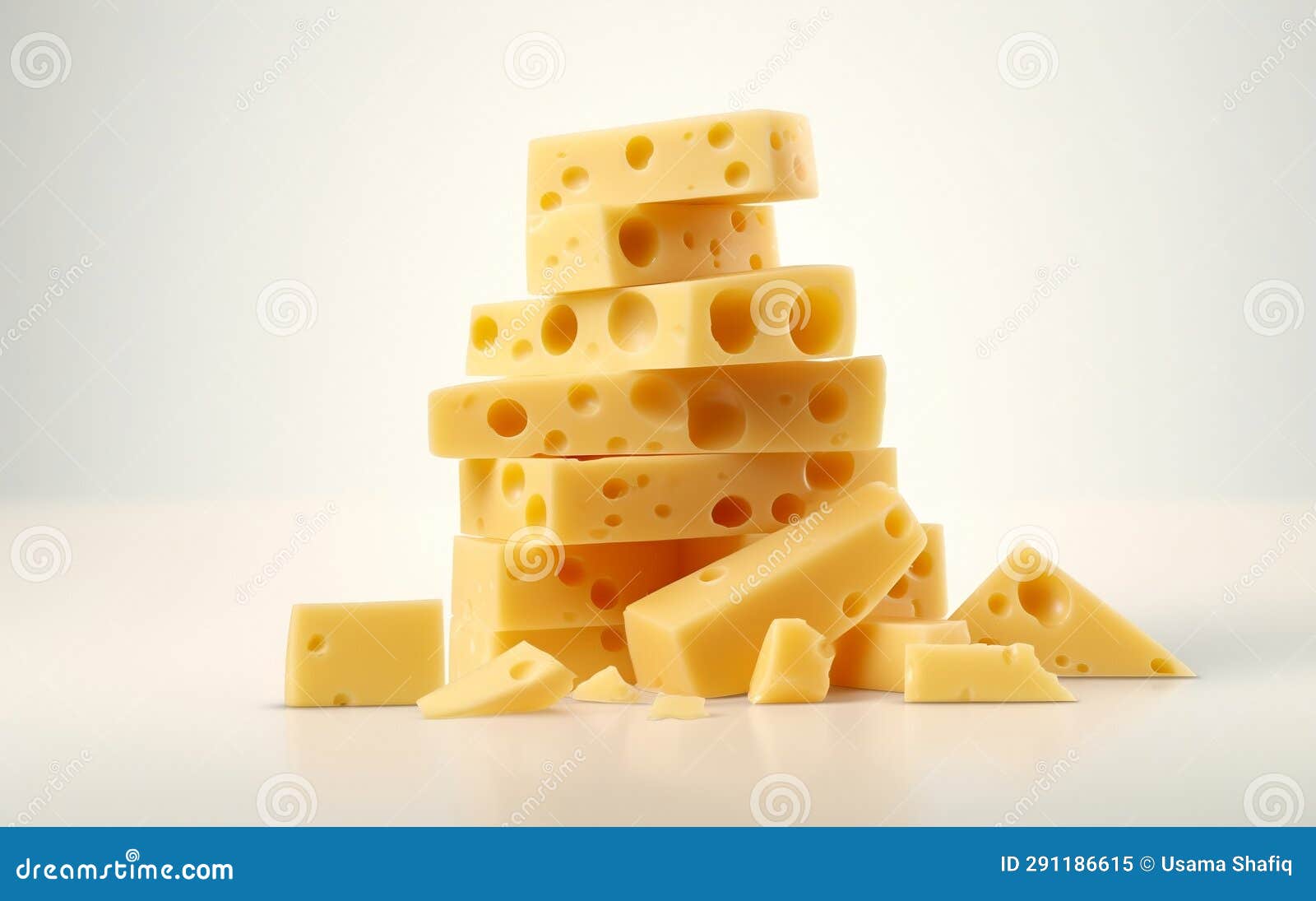 Minimal Stack of Sliced Swiss Cheese on a Small Surface. Generative AI ...