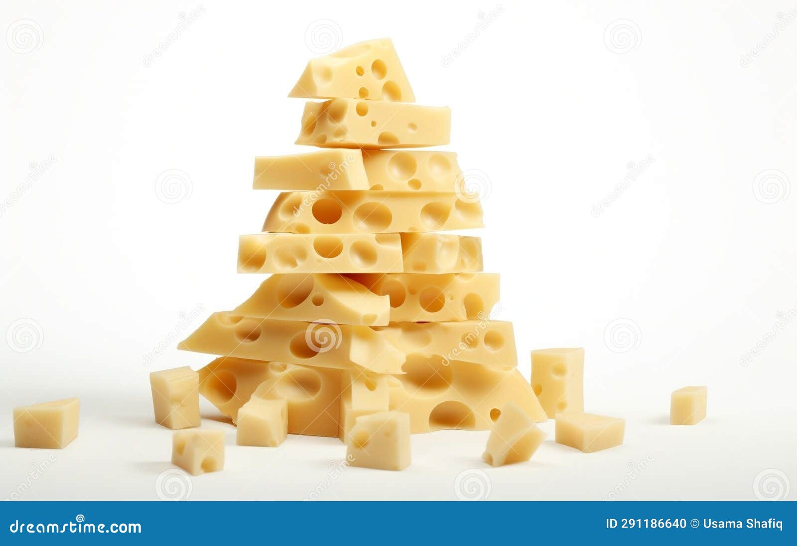 Minimal Stack of Sliced Swiss Cheese on a Small Surface. Generative AI ...