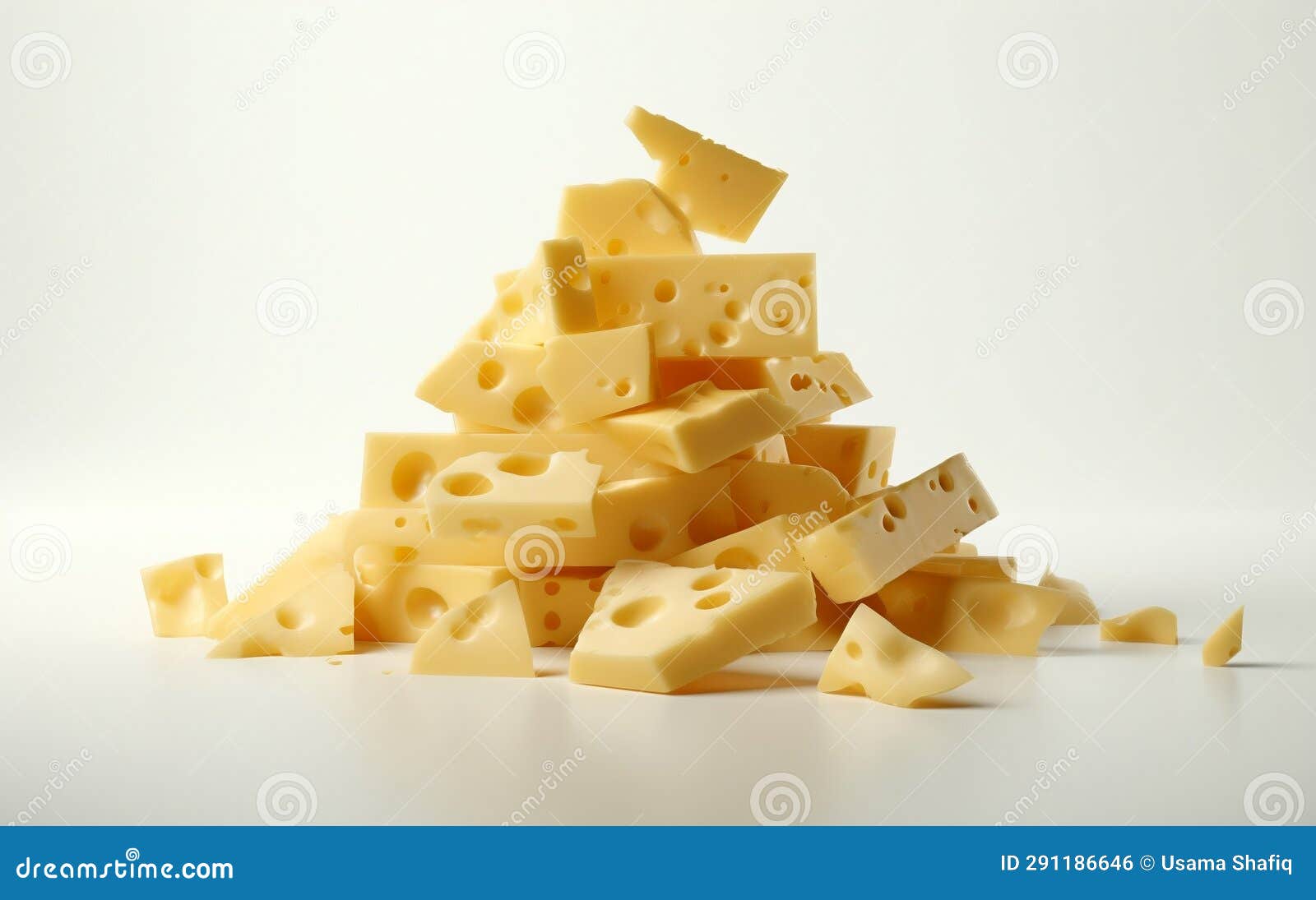 Minimal Stack of Sliced Swiss Cheese on a Small Surface. Generative AI ...