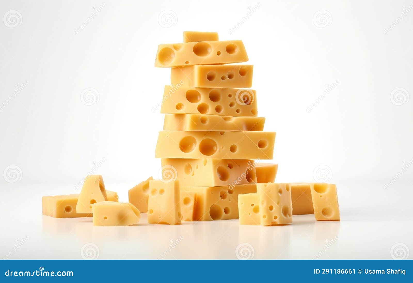 Minimal Stack of Sliced Swiss Cheese on a Small Surface. Generative AI ...