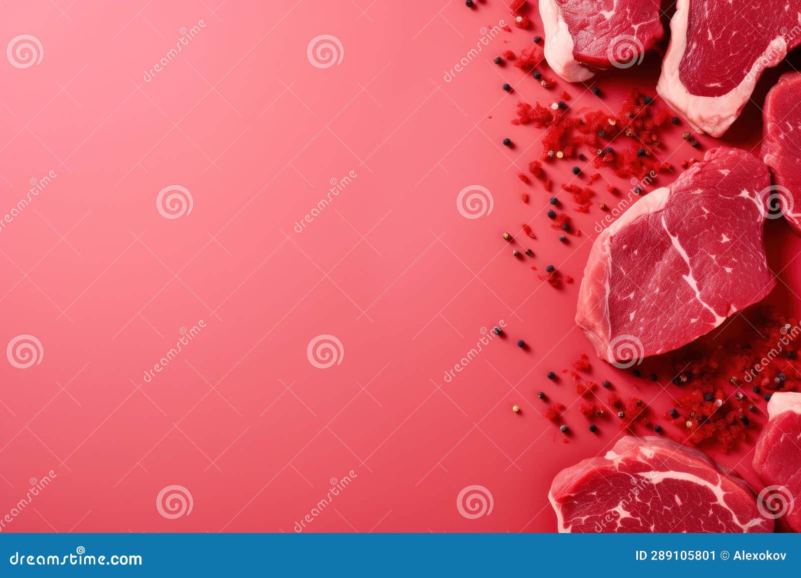 Minimal Style Background with Red Meats AI Generated Stock Illustration ...