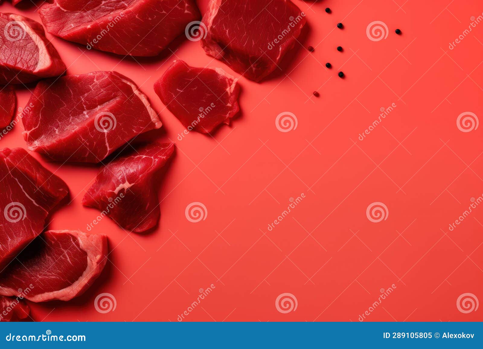 Minimal Style Background with Red Meats AI Generated Stock Illustration ...