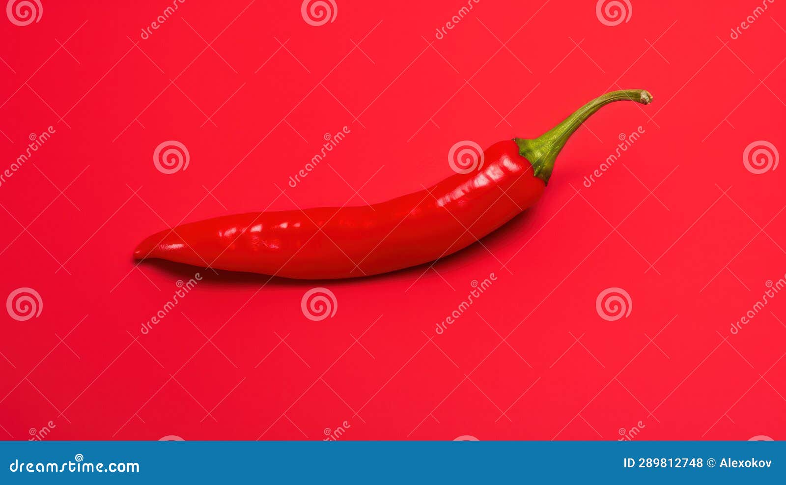Minimal Style of Cayenne Pepper on Red Background AI Generated Stock ...